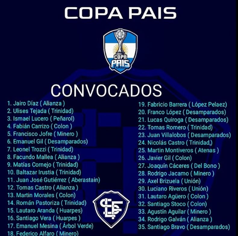 Los 35 futbolistas que eligió Ricardo Dillon para disputar la copa más ...