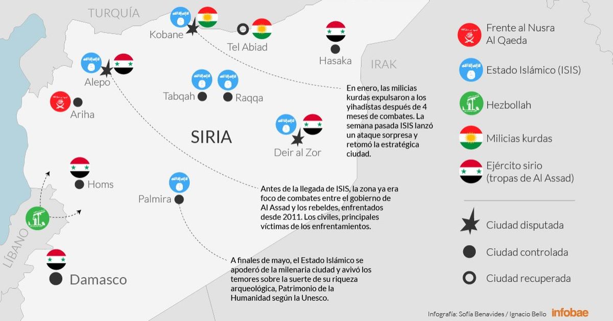 Mapas: así avanza el ISIS en Siria e Irak a un año de su surgimiento