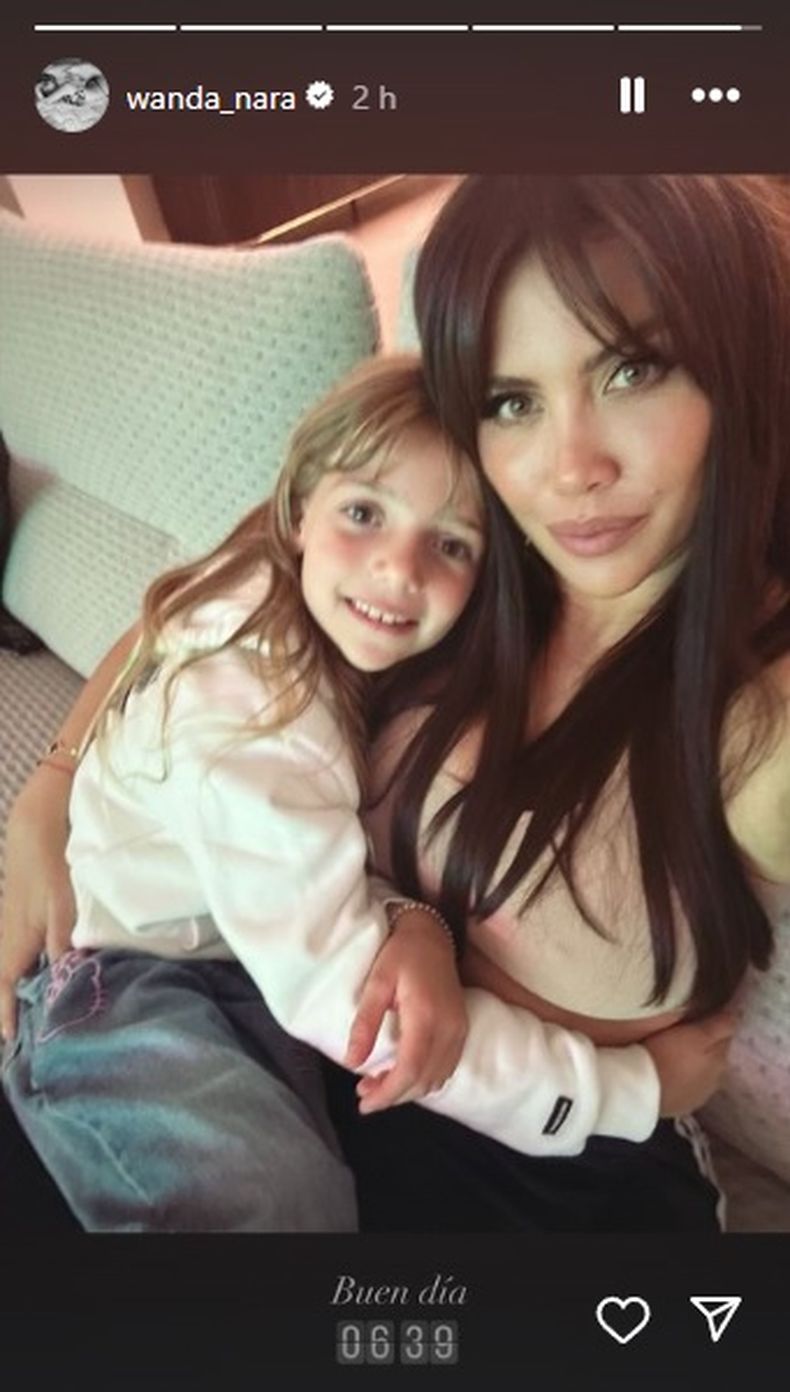 Wanda Nara madrugó a sus seguidores en Instagram con una tierna foto