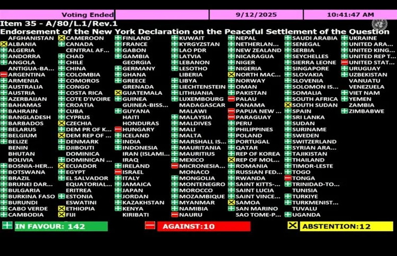 La ONU ratificó los dos estados de Palestina e Israel por amplia mayoría: Argentina votó en contra