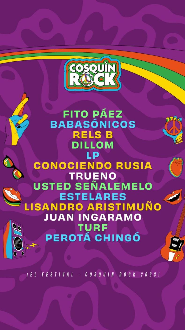 Cosquín Rock 2023: anuncian la grilla completa de artistas Cosquín Rock 2023: anuncian la grilla completa de artistas